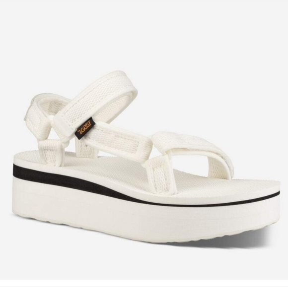 Teva | Shoes | Teva Womens Flatform Universal Mesh Print Bright White ...
